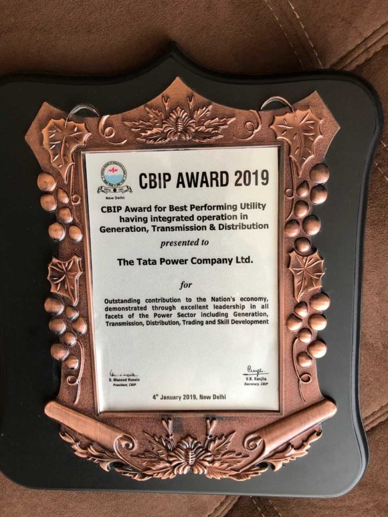 Tata Power wins twin honours at CBIP Awards 2019 – pv magazine India