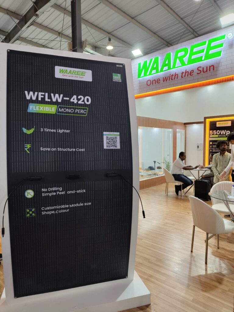 Waaree showcases 420 Wp mono PERC flexible solar module at Intersolar India – pv magazine India